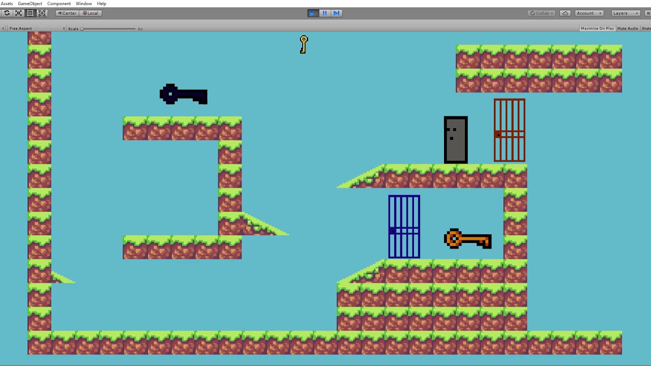 Unity2D Key Gate Mechanics (Custom Physics Platformer)