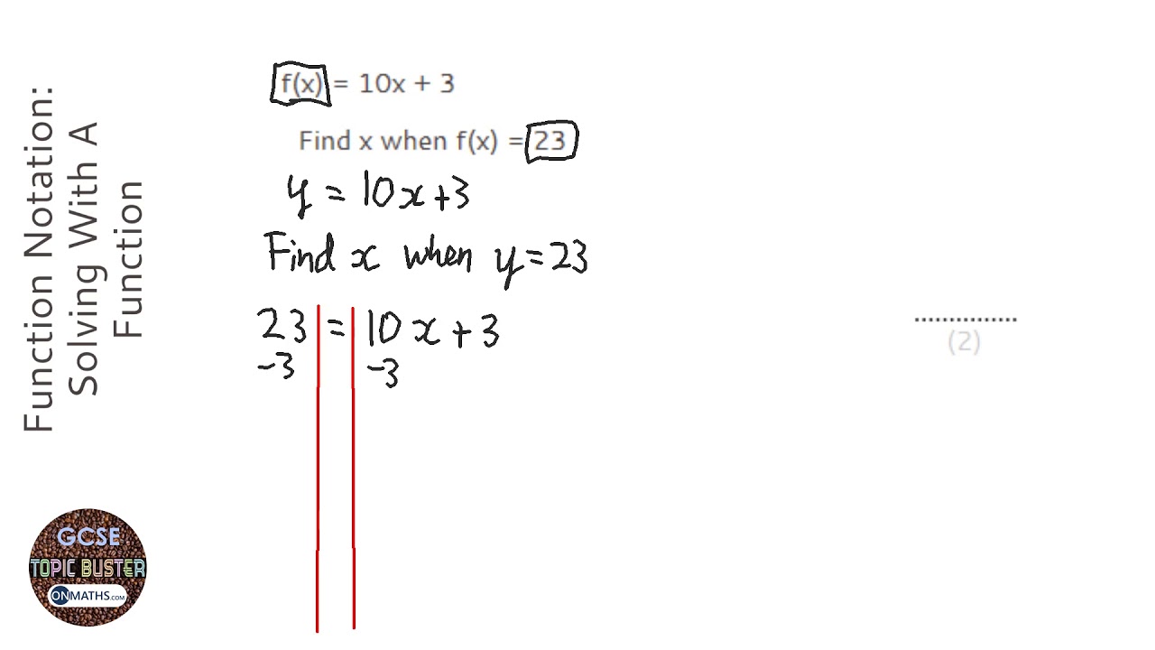 Function Notation: Solving With A Function (Grade 5) - OnMaths GCSE Maths Revision