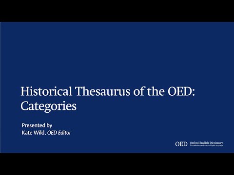 Historical Thesaurus of the OEDのご利用ガイド|カテゴリーについて
