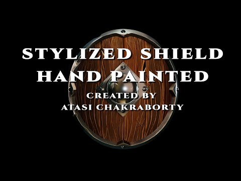 3D ASSET / STYLIZED SHIELD / HAND PAINTED / MODELING IN MAYA / TEXTURING IN PHOTOSHOP