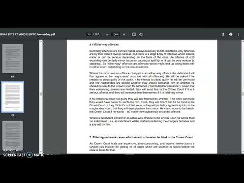 Either-way offences; BPTC lecture 32.
