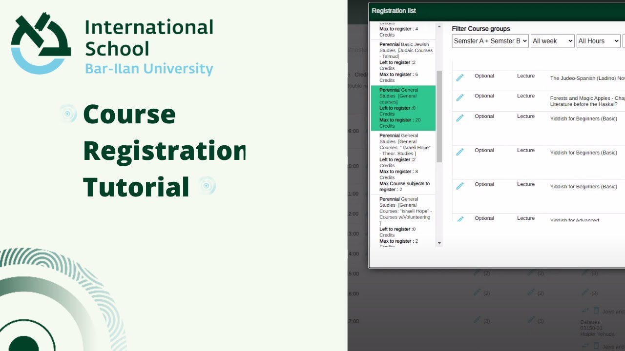 Course Registration Tutorial