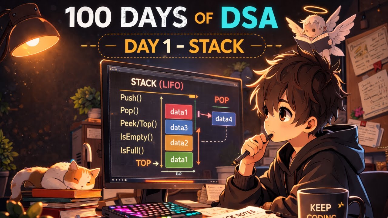 LeetCode DSA Day 12 | 100 Days DSA Challenge |Stack | Placement Prep #2026 #google #amazon