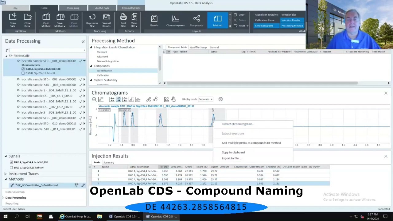 OpenLab CDS Data Analysis   Compound Naming   DE 44263 2858564815