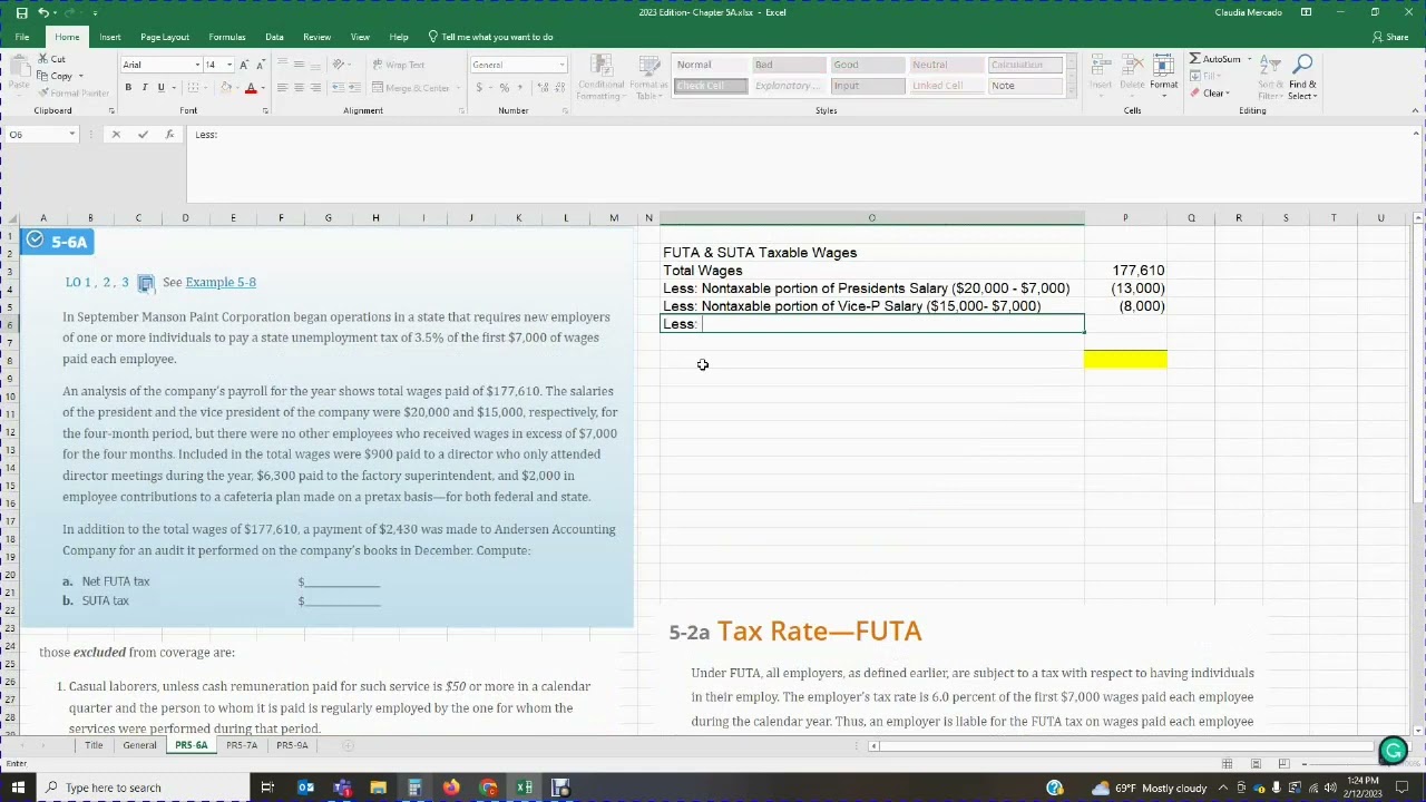 2023 Payroll - Chapter 5 Problem 5-6A