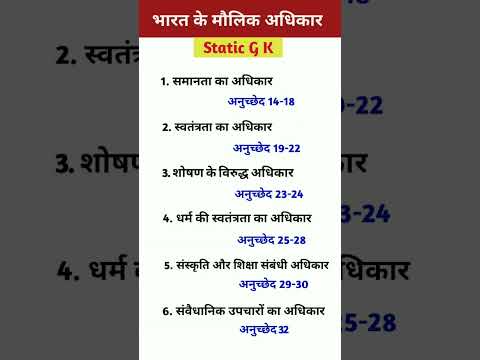 भारत के मौलिक अधिकार कितने हैं |🤔 fundamental rights of india citizen #gk #fundamentalrights #india