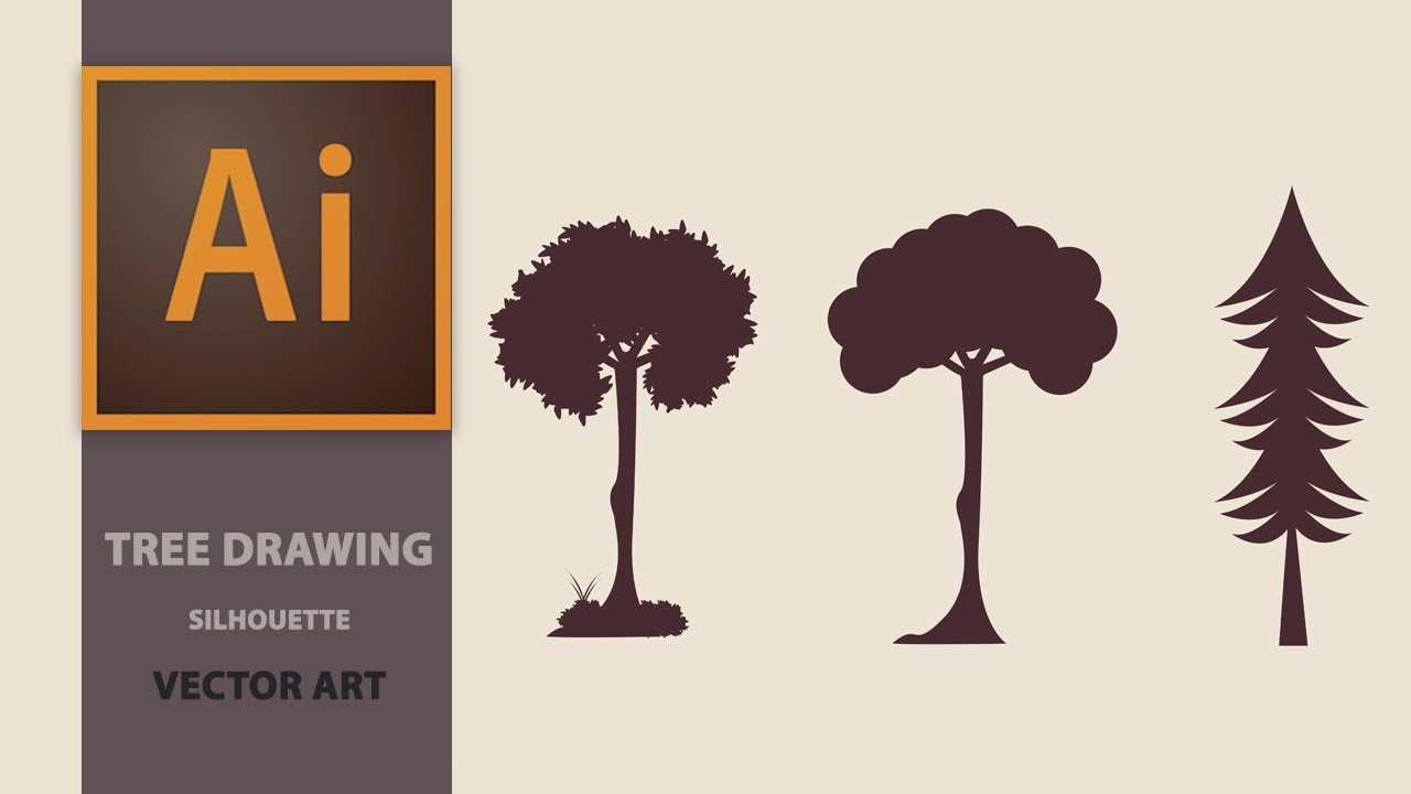 How to Draw Trees in  Adobe Illustrator  - Vector