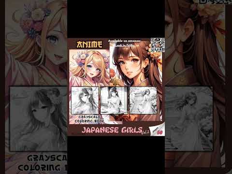 Grayscale coloring book "ANIME. Japanese Girls. Vol.2". PDF-version included.