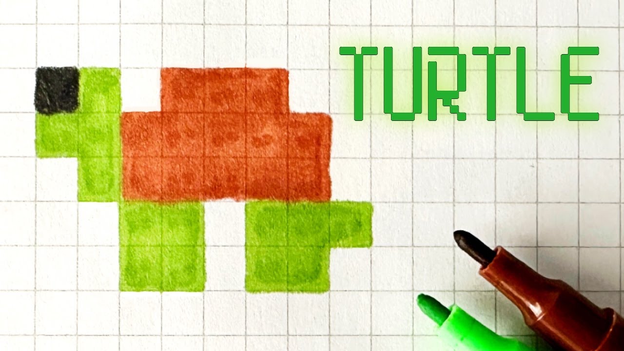 How To Draw Cute Turtle - Handmade Pixel Art #pixelart