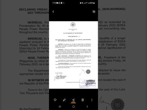 Just In : February 24, 2023 Declared Special Non Working Holiday