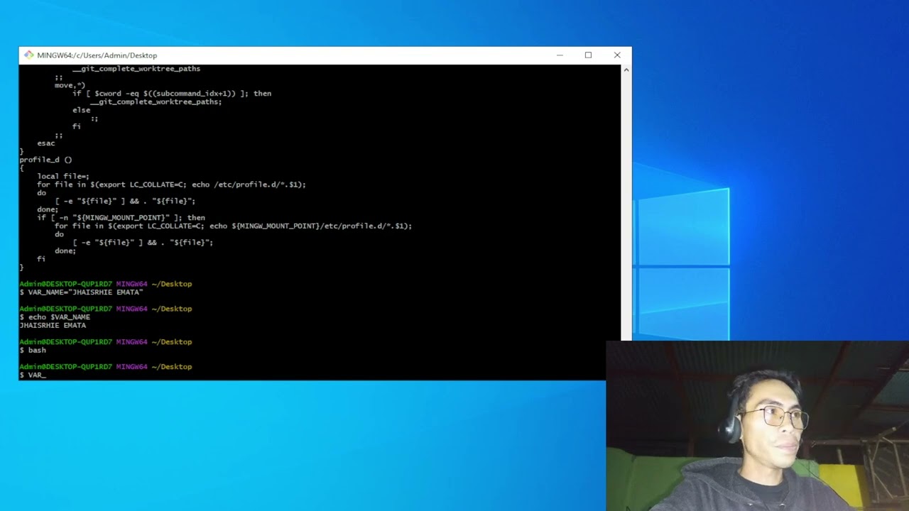 Setting Environment variable Using Git bash terminal