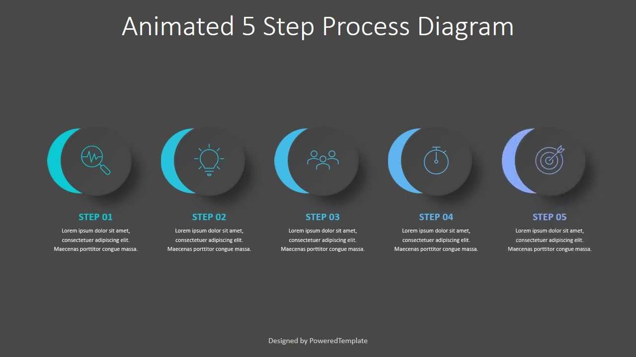 Animated 5-Step Process Diagram - Free Google Slides theme and PowerPoint template