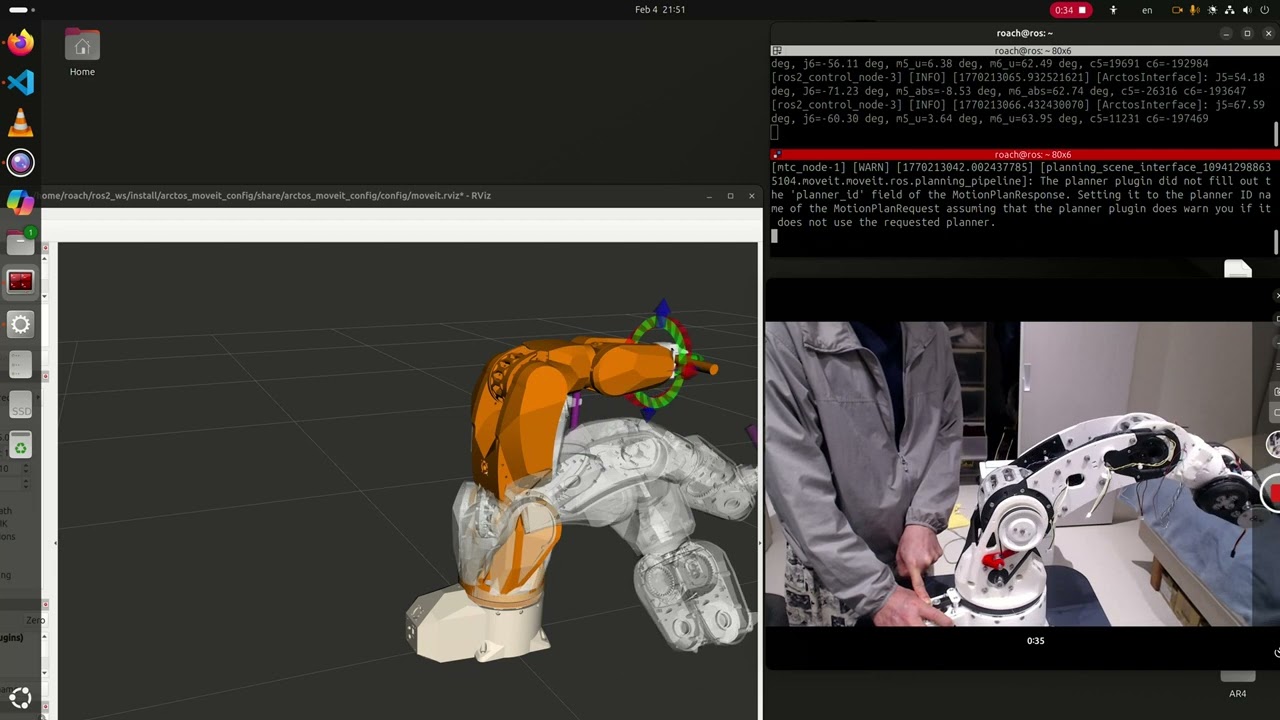 Pick and Place with MoveIt Task Constructor (MTC) on a real close loop Arctos robotic arm.