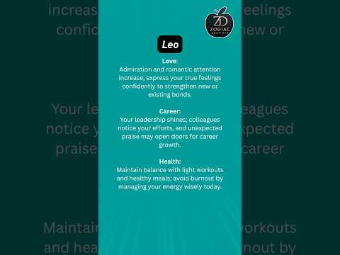 Leo: It's Your Time to Shine! Love, Career & Health Horoscope Today! #ZodiacDestinyy