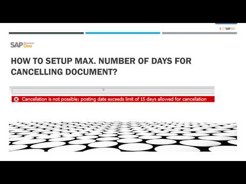 Cancel Marketing Document in SAP B1 based on no of days settings? (SAP Business One)