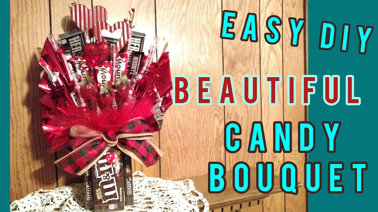 How to make a Candy Bouquet; Valentine’s DIY; Valentine’s Diy Gift Idea Series.