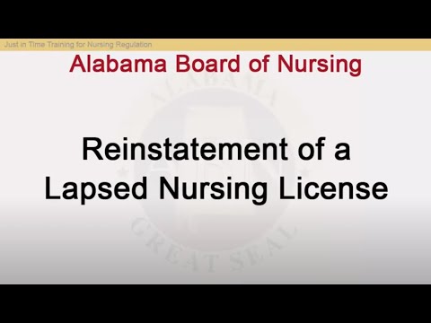 JITT - Reinstatement of a Lapsed License