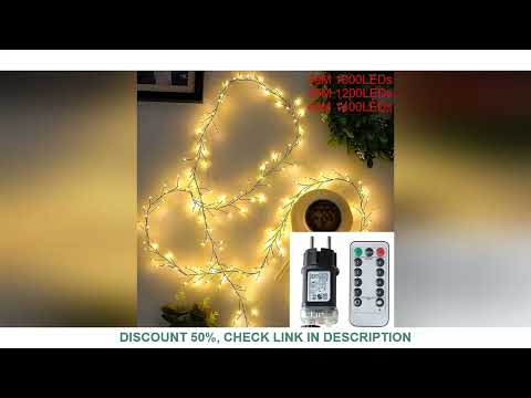 42M LED String Fairy Lights Green Wire Outdoor Cluster Christmas Tree Light Garland For New Year Str