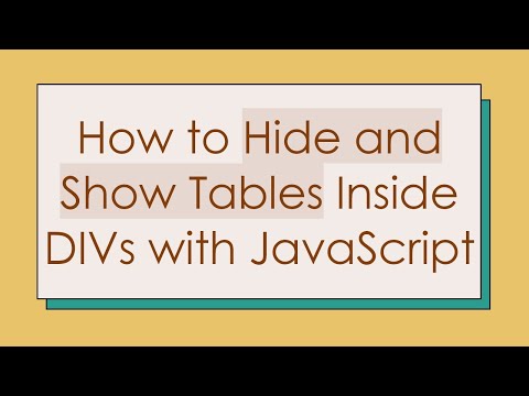 How to Hide and Show Tables Inside DIVs with JavaScript