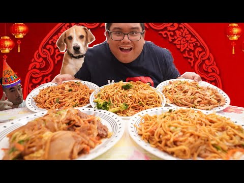 Chinese Food Lo Mein & Chow Fun Noodle Challenge
