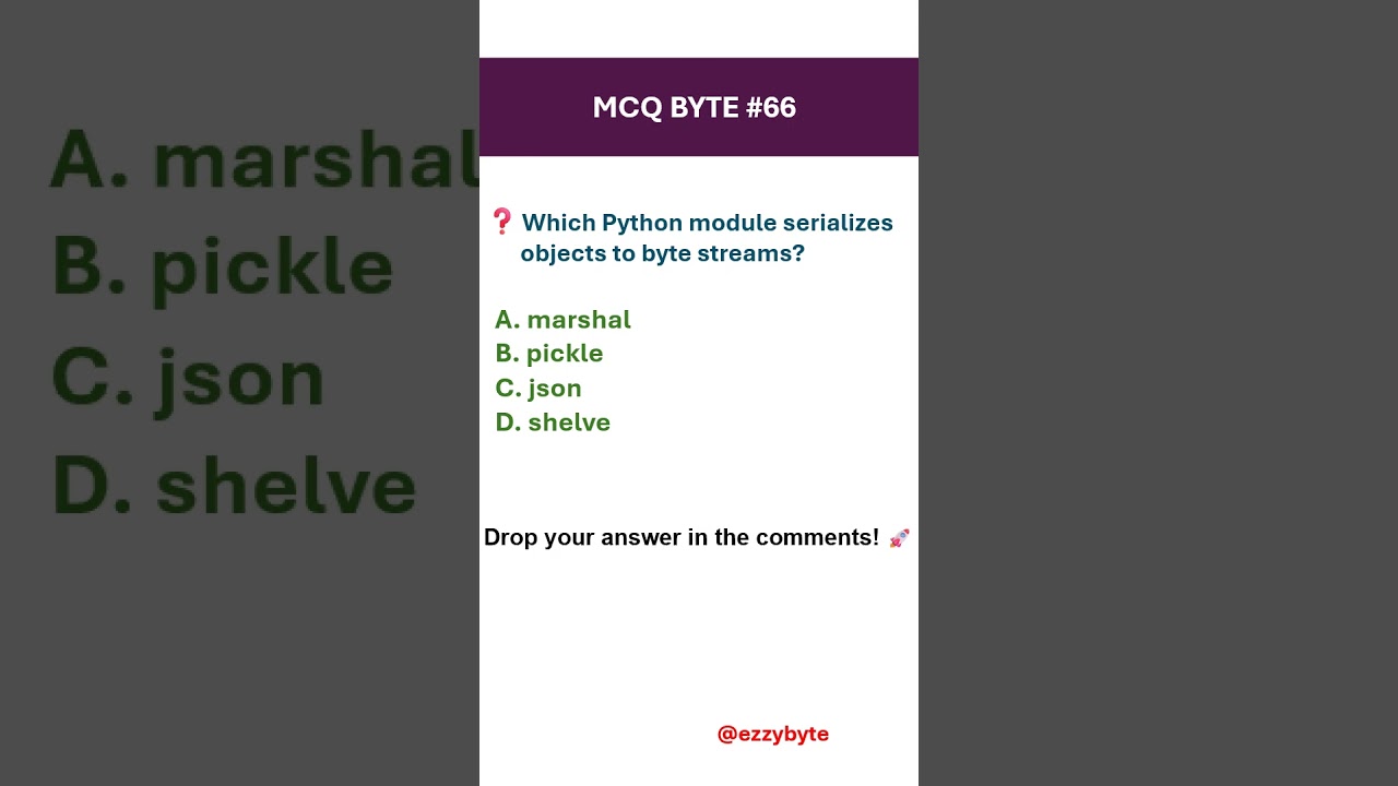 Python Advanced MCQ Quiz | Crack Your Coding Interviews #python #mcqs #ezzybyte