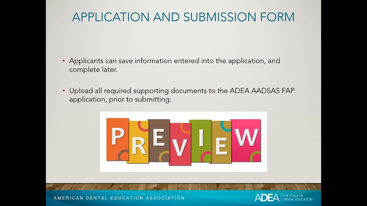 2024-25 ADEA AADSAS Fee Assistance Program Overview