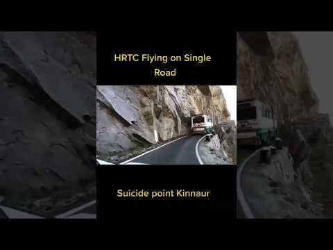 Heavy driver😱 dangerous road in drive Himachal Pradesh hrtc bus #viralstatus #himachal #drivesafe