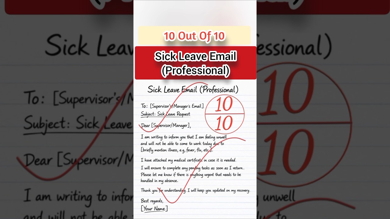 Best Sick Leave Email Templates for Office & Work