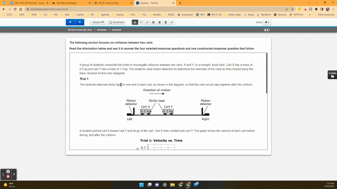 Interacting with the CB Intro to Physics MCAS Question