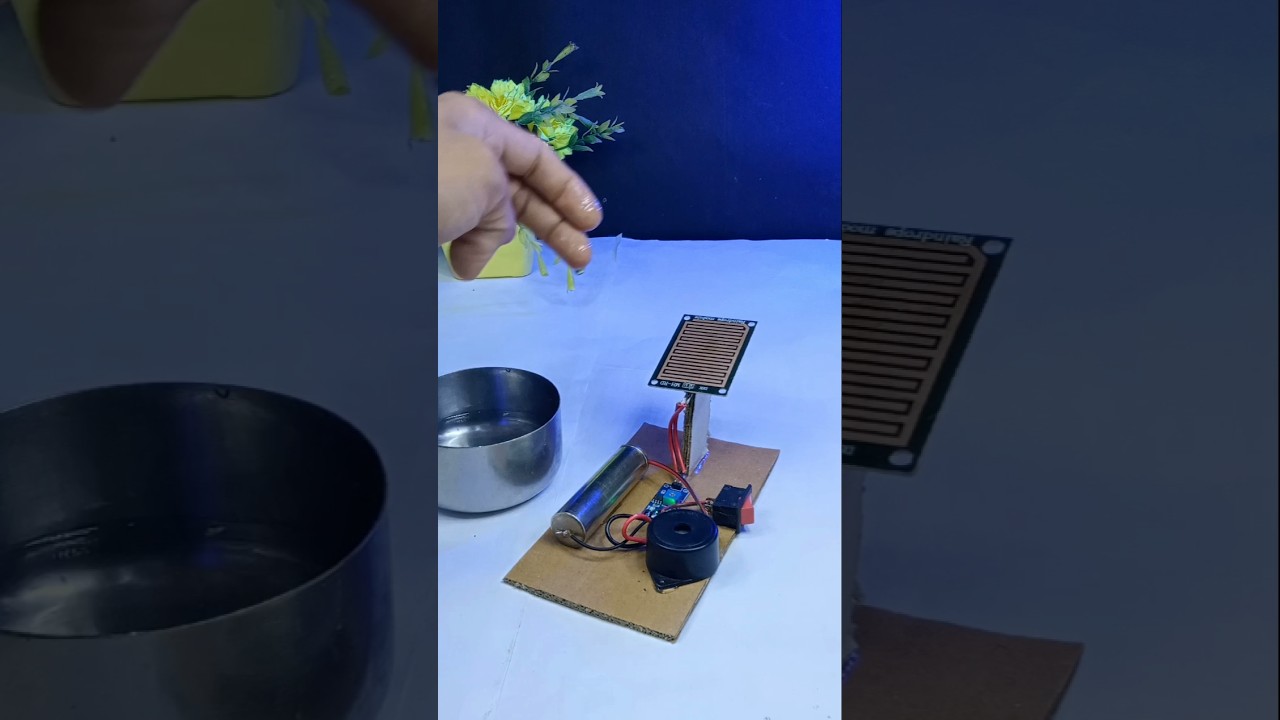rain detector alarm project / science project rain detector