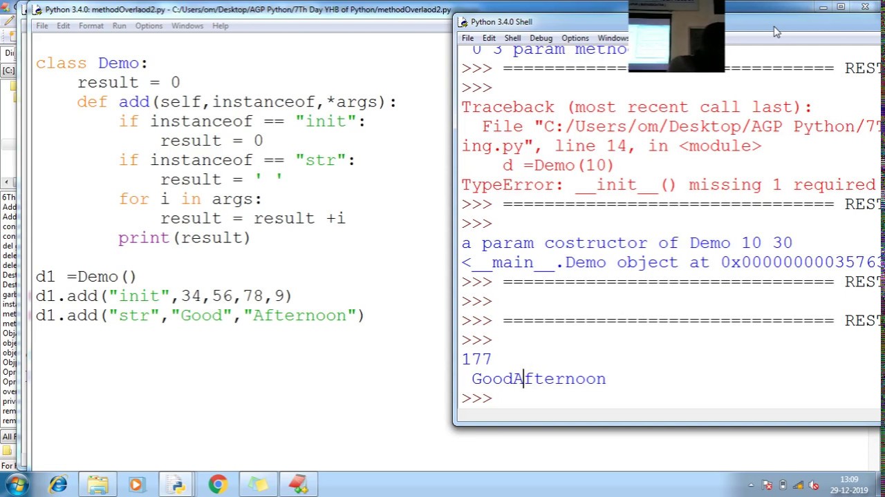 182 Python Constructor overloading Python Programming Tutorial for beginner to advance with Source C