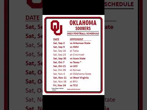 Oklahoma 2023 Football Schedule #Sooner Football #Boomer Sooner