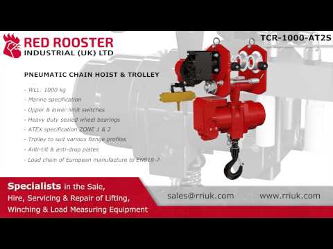 TCR-1000-AT2S - 1 TONNE SINGLE FALL AIR HOIST & TROLLEY