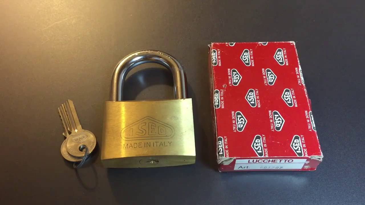 [242] Iseo 70mm Brass Padlock Picked and Shimmed (Model 801707)