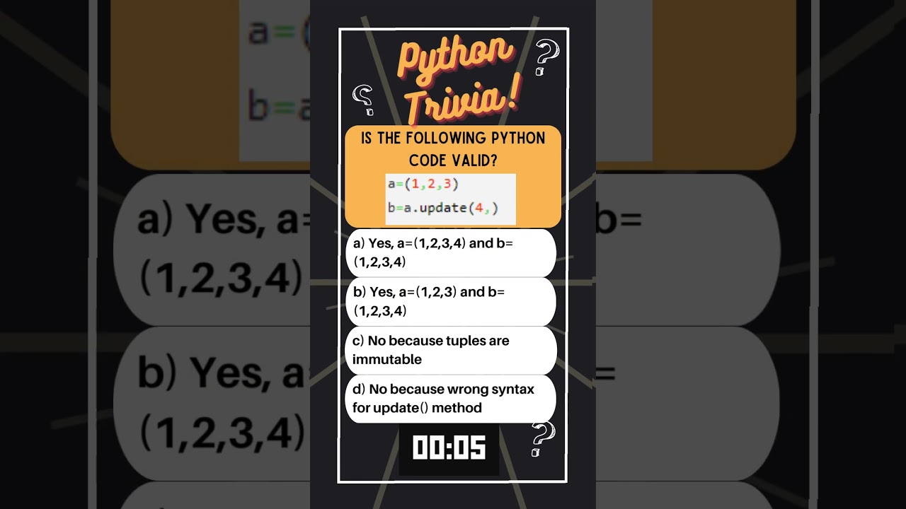 Python Trivia   Tuple 31 #coding #python #techcommunity #programming #trending #viral #datascience