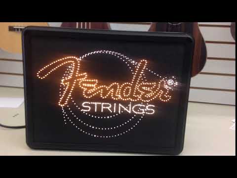 Fender Clock plus Fiber Optic Lighted String Sign 1998 | Reverb