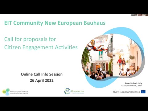 EIT Community New European Bauhaus - Call for proposals for Citizen Engagement