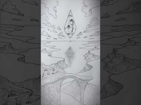 How to Draw a Landscape ✍️ #art #drawing #shorts #shortsfeed