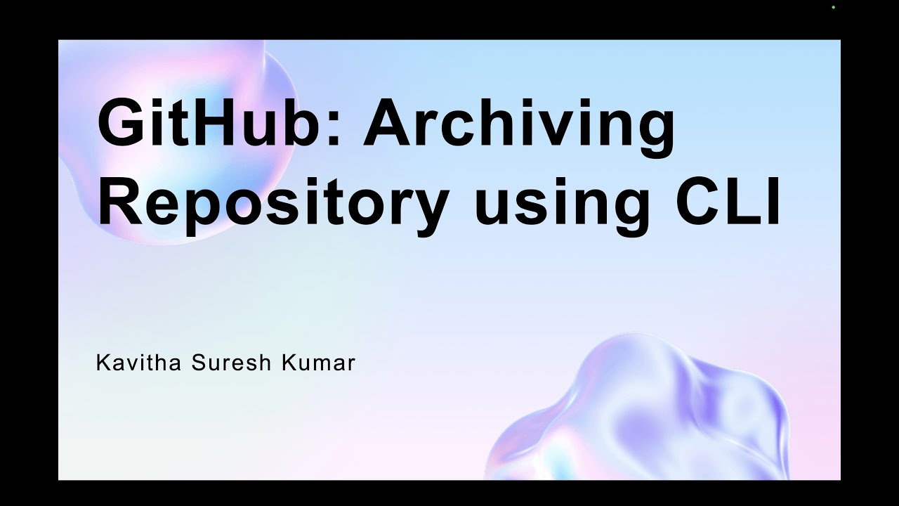 GitHub: Archiving Repository using CLI