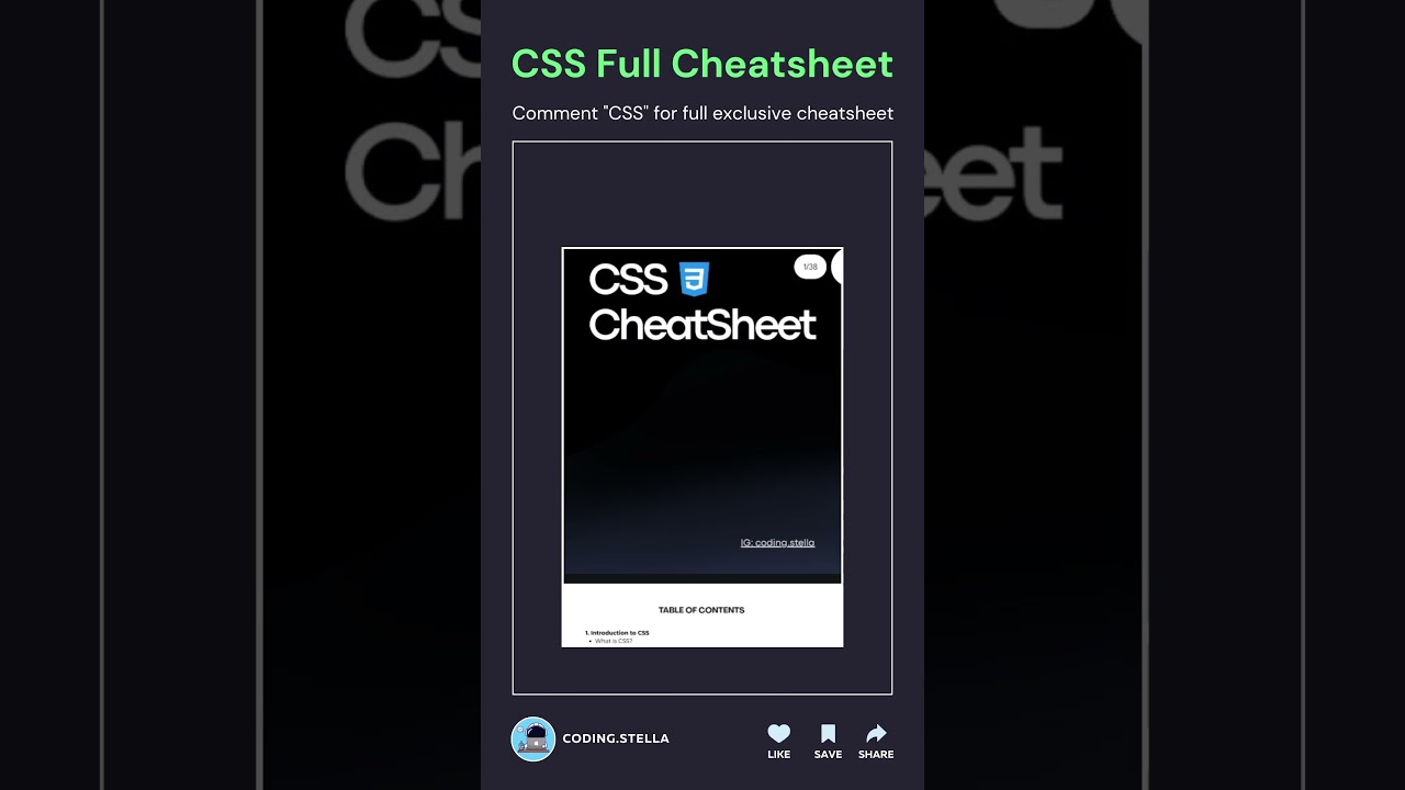 CSS Exclusive Cheatsheet 🤯😎 #css #cheatsheet