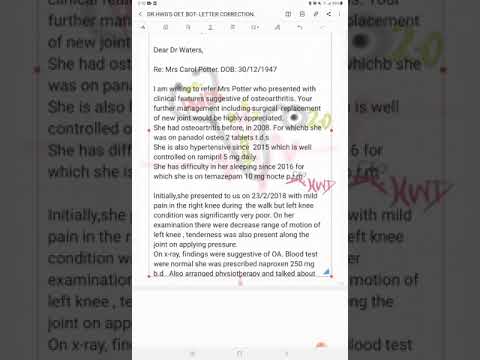 Letter correction - referral via Dr.Hwd