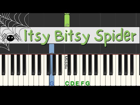 Itsy Bitsy Spider easy piano tutorial with free sheet music