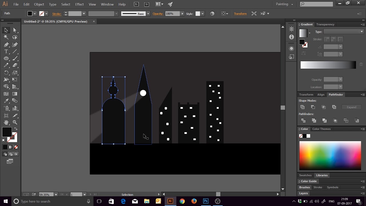tutorial for game background design in adobe illustrator PART-1