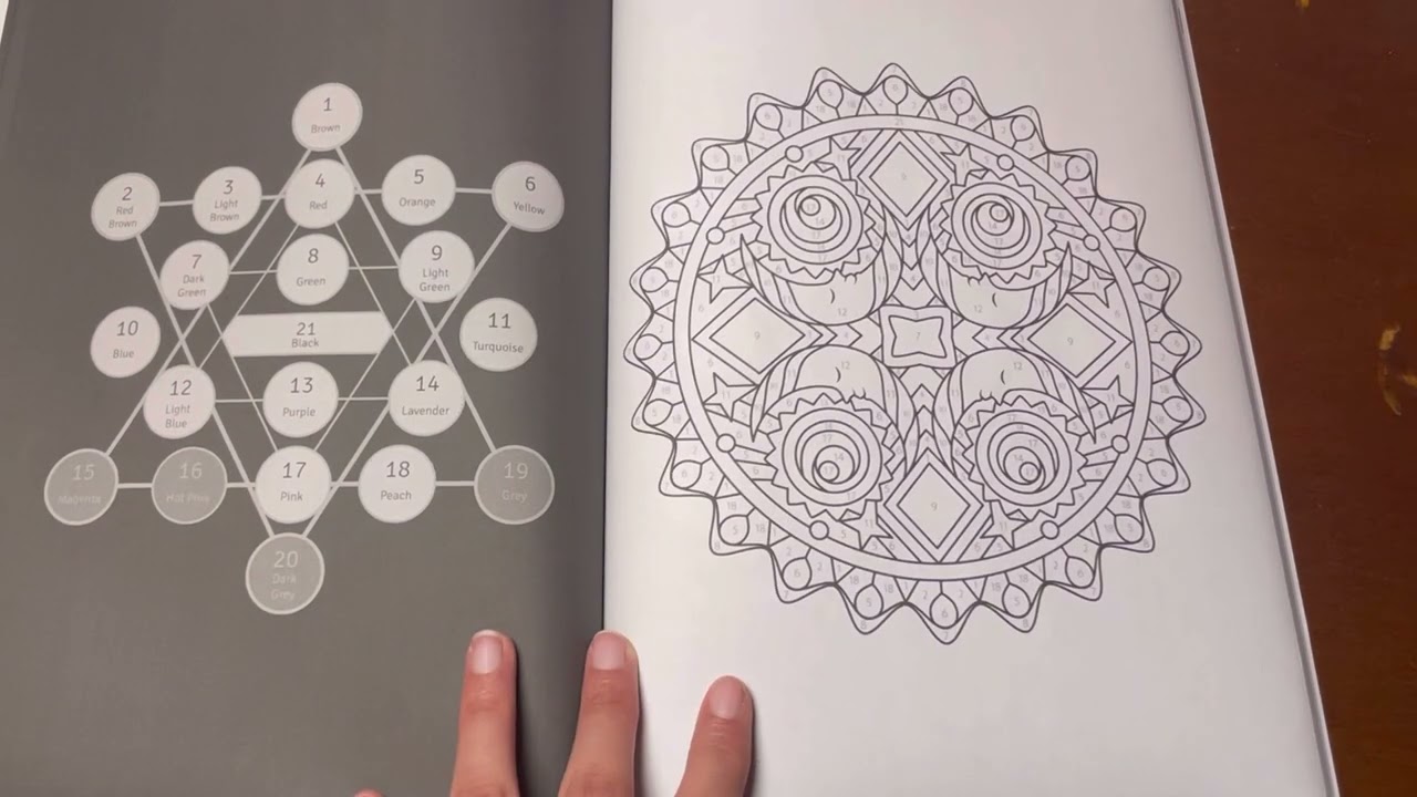 Celestial Mandalas Color by Number Flip Through