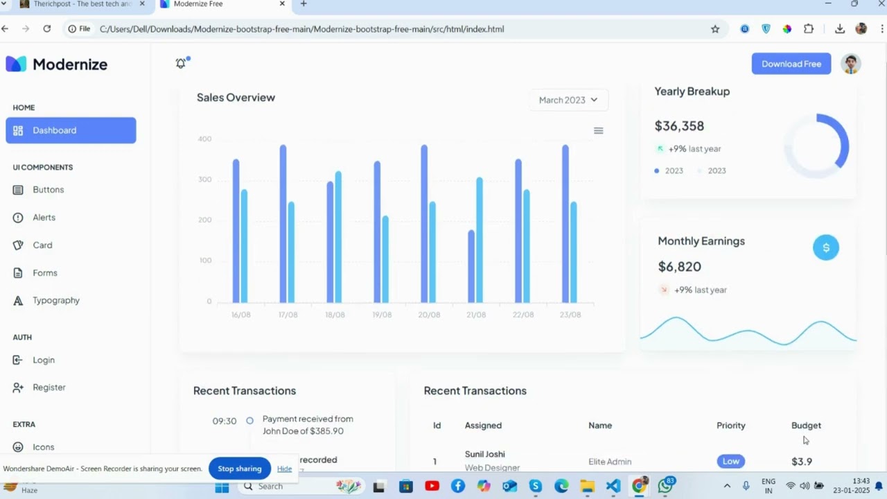 Bootstrap 5 Latest Admin Dashboard Template 2025