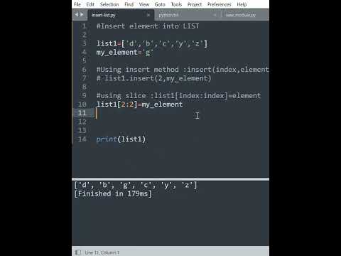 Python : How to insert into specific place in a List #shorts