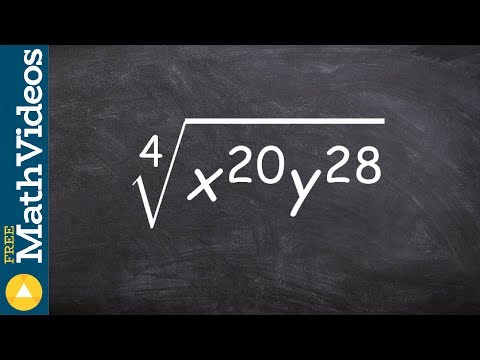 Taking the fourth root of an expression by using the product rule, fourth root(x^20 y^28)