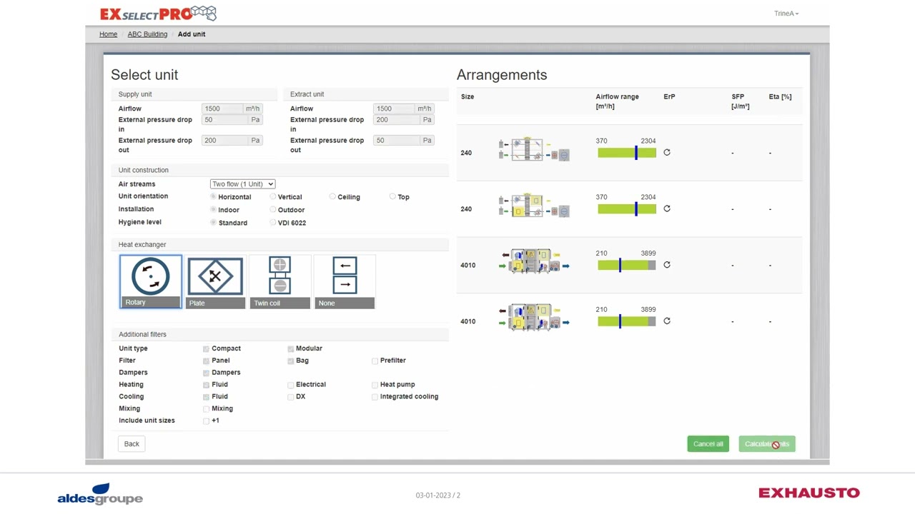 04 EXselectPRO: How to select an air handling unit (AHU)