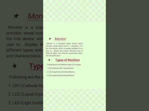 Monitor And Its Types #Shorts #Viral