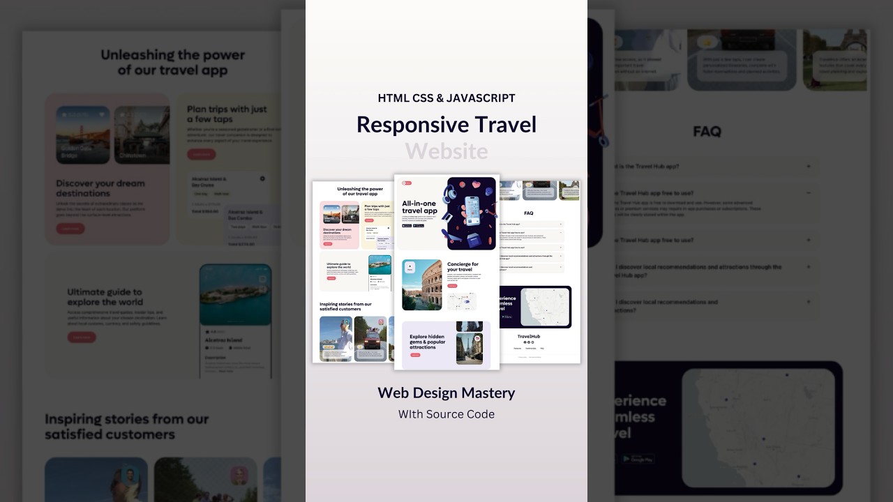 Travel Website Using HTML CSS And JavaScript  #webdevelop #webdesign #htmlcsstutorial #coding